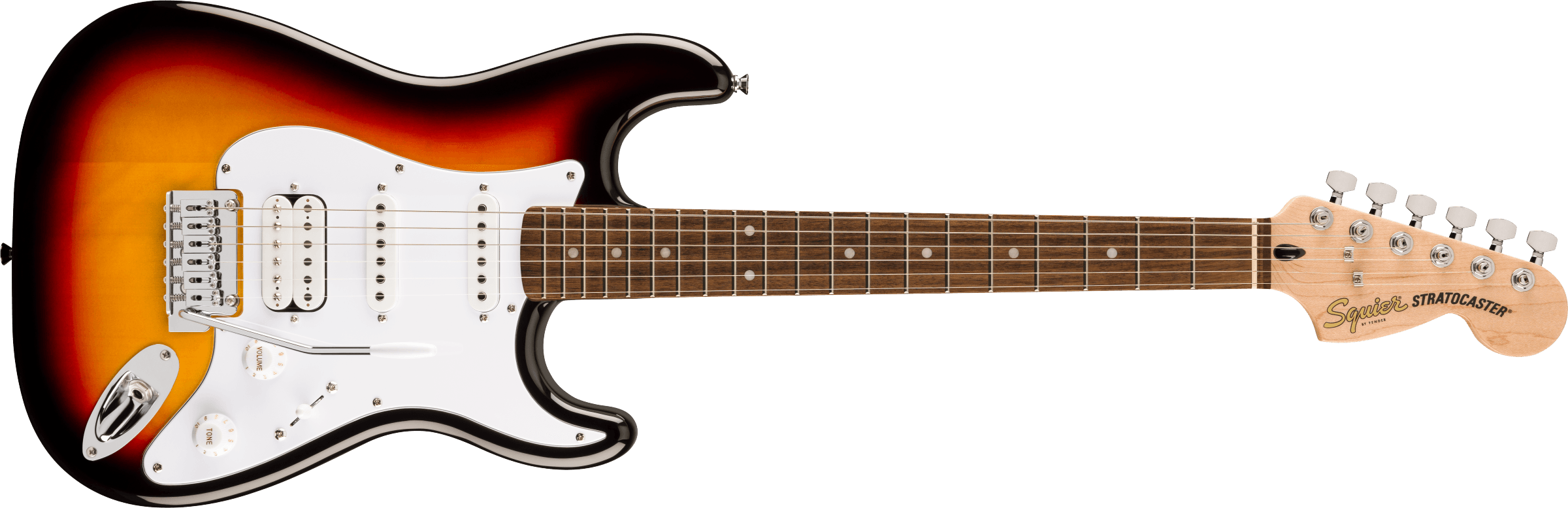 Affinity Series® Stratocaster® Junior HSS, Laurel Fingerboard, White P ...
